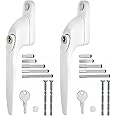 WODSTA UPVC Window Handle 2PCS Lockable Window Handle Aluminum White ...