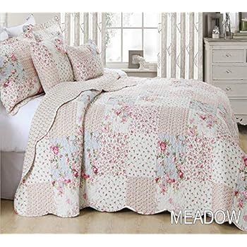 A-Express Patchwork patchworkdecke Tagesdecke Mit 2 Kissenbezüge ...