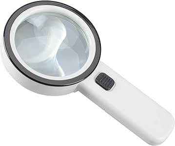 Large 10X Handheld Magnifying Glass with LED and UV Light, Jumbo Size ...