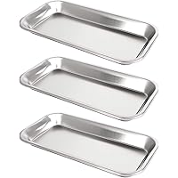 Chudian 3 Pack Small Instrument Tray, Stainless Steel Rectangular Tray ...