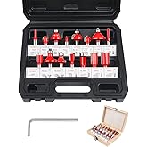 Trend 12 Piece Router Cutter Starter Set, 1/4 Inch Shank, Tungsten ...