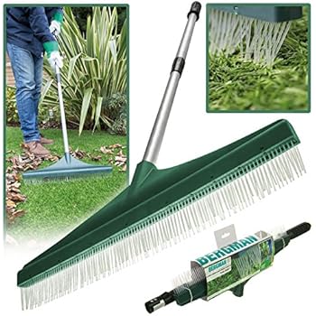 Bergman Fake Rake Artificial Lawn Brush - Soft Nylon Bristles Won't ...