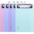 NUOLUX 5 Pack A6 Clipboards Mini Colourful Transparent Plastic Clip ...