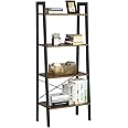 Yaheetech Ladder Shelf, 4-Tier Stable Storage Rack, Industrial Bookcase ...