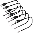 RUNCCI-YUN 6PCS Right Angle USB Type-C Pigtail Cable Extension Power Cable Solderable 22AWG 5V ...