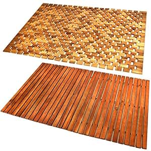 Deuba® Wooden Bath Mat Duckboard | FSC® Certified Acacia Wood | Non ...