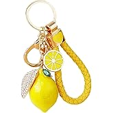 YEHJDSMD Cute Lemon Keychain Little Lemon Crystal Rhinestone Key Chain ...