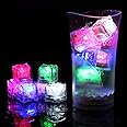 IDEAPRO 12 pcs Party Decorative LED Ice Cubes Light Multi-Color Liquid ...
