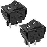 Heschen Rocker Switch ON-OFF SPST 3 Terminals Red Light 16A 250VAC ...