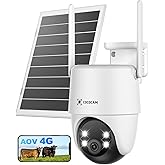 COCOCAM 4G LTE Camera Surveillance Exterieur sans Fil, 2K Solaire PTZ 4G avec Carte SIM ...
