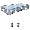 Bestway | Steel Pro Rectangle Above Ground Pool, Leaf Shape Pattern ...