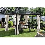 Amazon.de: Leco 4713910103 Profi-Pavillon, 365 x 300 x 260 cm, grau / braun