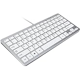 GMYLE Ultra Thin Wired USB Mini Keyboard - Metallic Silver + White ...