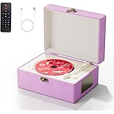 Yintiny Rechargeable Leather CD Player with Speakers, Bluetooth ...