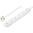 Masterplug Six Socket Extension Lead, Unswitched, 2 Metre Cable, 6-Way ...
