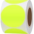 Hylabelest Fluorescent Yellow Round Stickers 2 Inch Color Coding Dots ...