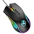 HXSJ X100 Gaming Mouse Wired,Ergonomic PC Gaming Mice with 7 Colors LED ...