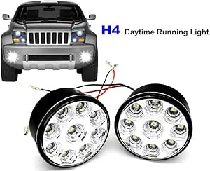 Tagfahrlicht Led Rund 70 MM mit Zulassung, 12V 9 LED Tagfahrleuchten ...