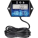 Engine Hour Meter Boat Inductive Tachometer Gauge Backlit Digital Resettable Tacho hour meters ...