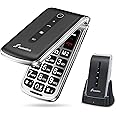 SweetLink F1PLUS Seniorenhandy Klapphandy Ohne Vertrag, Großtastenhandy mit Ladestation, GSM ...