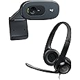 Logitech C270 Webcam HD Video and Audio Technology - Black + Logitech ...