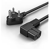 FEDUS 1.8 Meter 90 Degree L Shape 3 Pin Computer Power Cord for Desktops PC and Printers/Monitor ...
