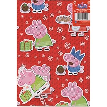 Peppa Pig - Gift Wrap, 2 sheets 2 tags: Amazon.co.uk: Office Products