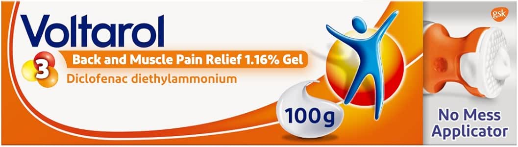 Voltarol Back and Muscle Pain Relief Gel With No Mess Applicator, 100 g ...