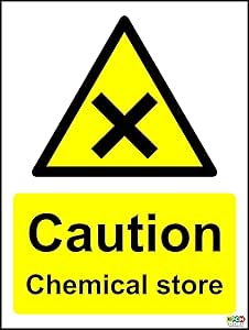 Caution Chemical Store COSHH Safety Sign - Self adhesive sticker 200mm ...