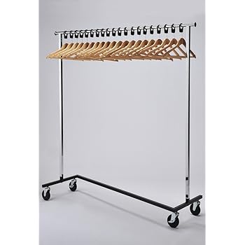 RACK51 Chrome Coat Stand. Office Coat Rack with Black Hangers: Amazon ...