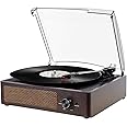 Mersoco Vinyl Record Player Bluetooth Belt-Driven 3-Speed Turntable, Vintage Retro Record ...