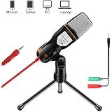 DISDIM PC Microphone, 3.5mm Jack Condenser Recording Microphone with ...