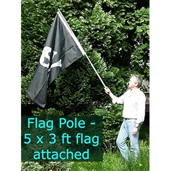 2M Extendable Steel Handheld Telescopic Flag Pole Portable 28 x 2.5 x 2 ...