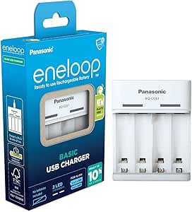 Panasonic eneloop Basic USB charger| for 2 or 4 AA/AAA Ni-MH batteries ...