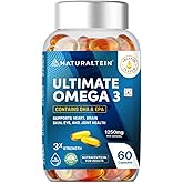 Naturaltein Omega 3 Fish Oil Capsules for Men and Women, Triple ...