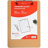Grafoplás 1550749 Porte-papier avec pince Jumbo, A4, bois, coins ronds ...