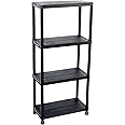 Oypla 3 Tier Black Plastic Heavy Duty Shelving Racking Storage Unit ...