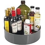 mDesign Lazy Susan Turntable Condiment Holder – Plastic Revolving ...