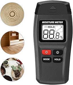 Wood Moisture Meter, Digital Logs Moisture Meter Damp Meter / 0-99% ...