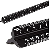 Professional 30cm 12" Triangular Metal Aluminium Scale Ruler 1:10 1:20 ...