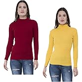 Buy Indistar Women's Woollen Warm Full Sleeves High Neck/Inner/Skivvy ...