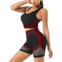 Veriliss 2 Stück Sportanzüge für Damen Trainingsanzug Sport-BHs Shorts ...