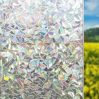 Decorative Window Film Holographic Prismatic Etched Glass Effect Fill ...