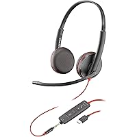 Plantronics Poly 3225 C3225 USB-C Ww Wired Headphone (Black),209751-101 ...