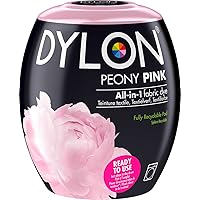 DYLON Hand Dye, Fabric Dye Sachet for Clothes, Soft Furnishings and Projects, 50 g - Peony Pink ...