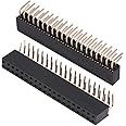 3pcs 2.54mm 2x20 Pin Female Pin Headers Connector PCB Board Dual Row Right Angle Header Socket ...