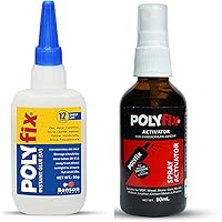 Polyfix High Viscosity Cyanoacrylate Instant Glue and Spray Activator ...