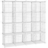 COSTWAY 6/8/12 Metal Wire Cube Storage Shelf Rack DIY Grid Wire Mesh ...