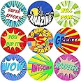 144 Superhero Comic Praise Words - Themed Teacher Reward Stickers ...