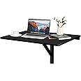 COSTWAY Wall-mounted Drop-leaf Table, Folding Floating Laptop Desk ...